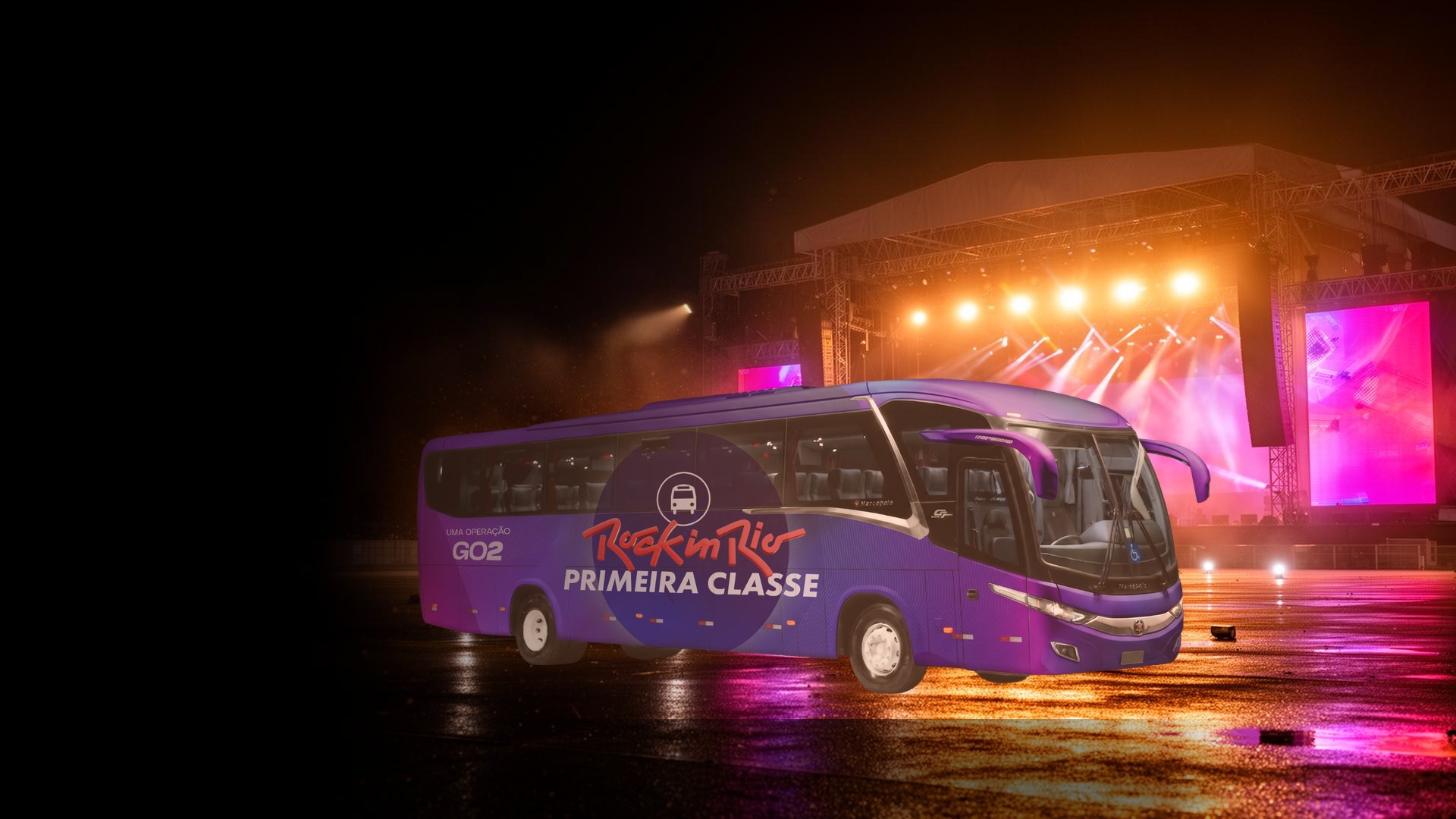 Rock in Rio Primeira Classe 2026 — Ônibus executivo oficial